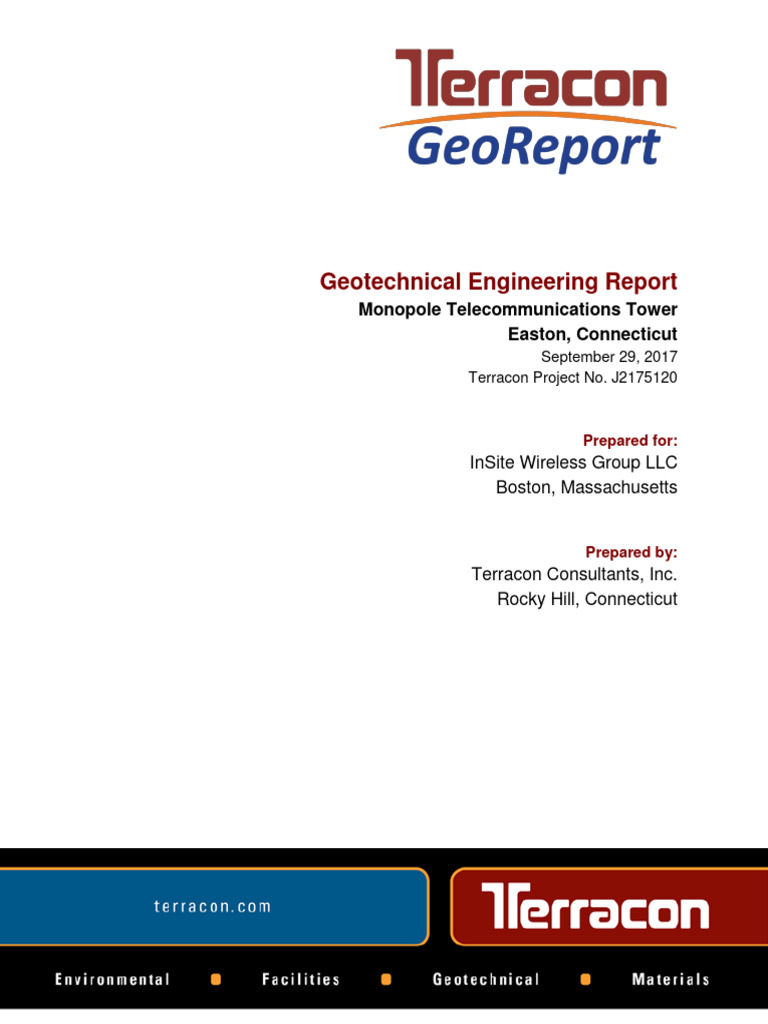 DCT254 Easton Terracon Geotech Report 92917 PDF | PDF | Geotechnical Engineering | Foundation ...