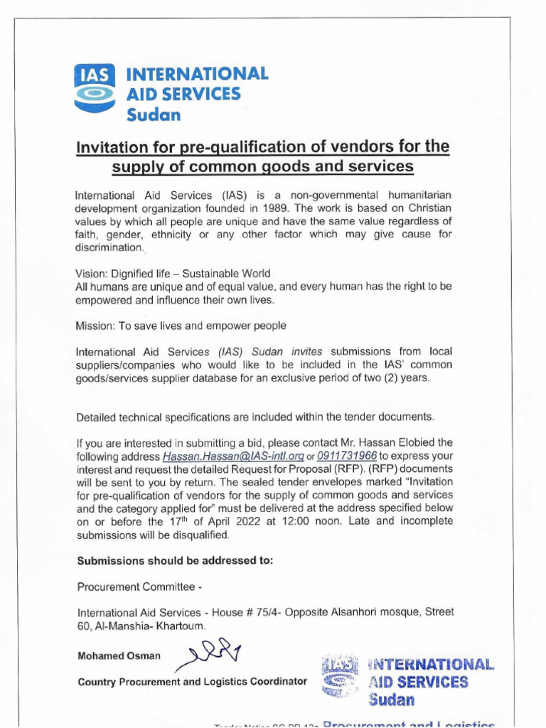 Pre Qualifications For Vendors - Moh. Signiture - Scan | PDF