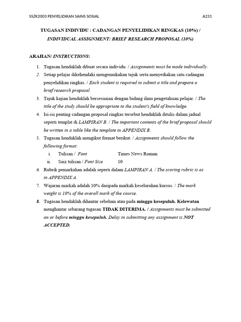 A231 - SSZK2003B - 007 Assessment - Individual Assignment | PDF | Learning | Science