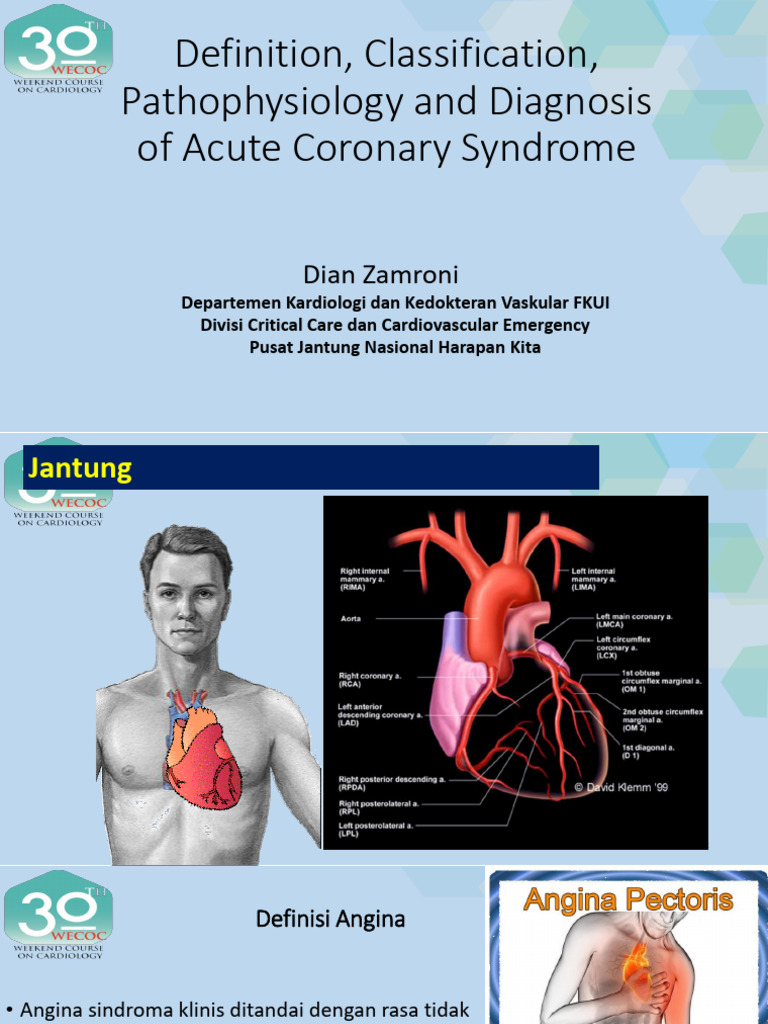 Definition, Classification, Pathophysiology and Diagnosis of ACS | PDF