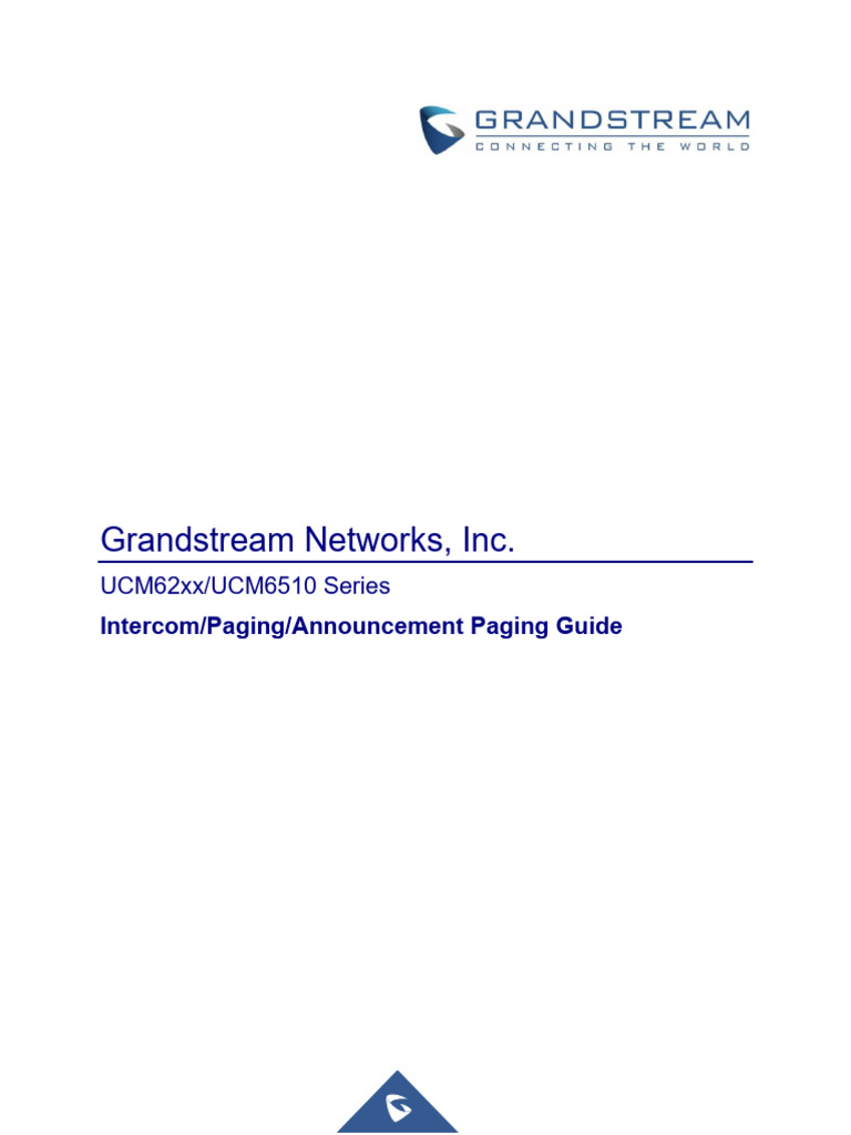 UCM6xxx Paging Guide | PDF | Multicast | Ip Address
