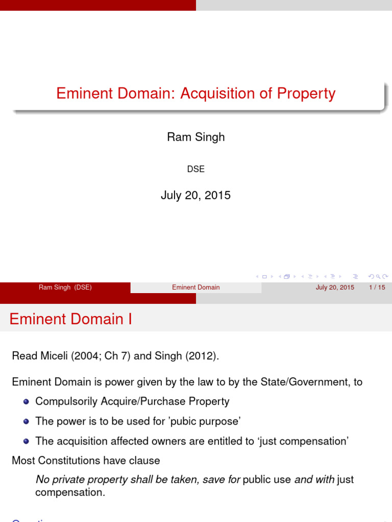 Lecture 1 | PDF | Eminent Domain | Economies