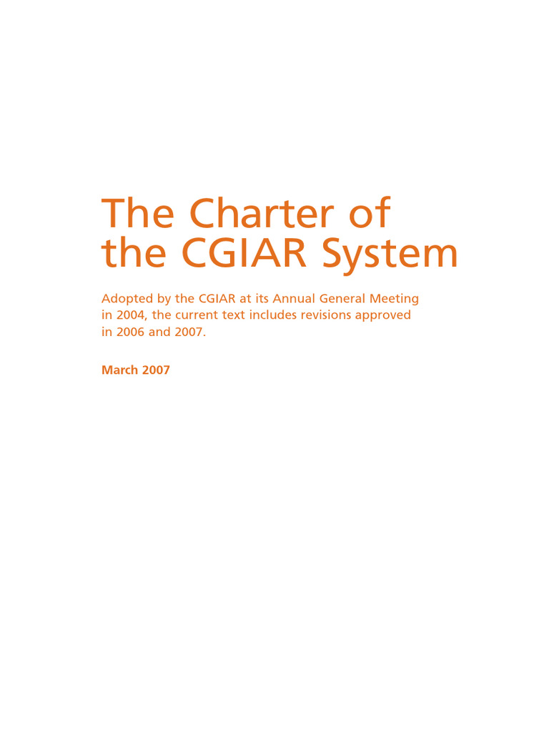 CGIAR System Charter Overview | PDF