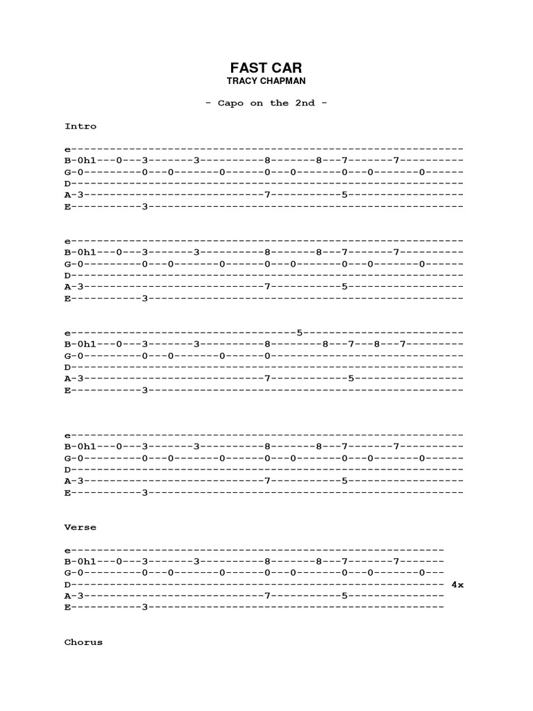 Fast Car | PDF | Musical Forms | Songs