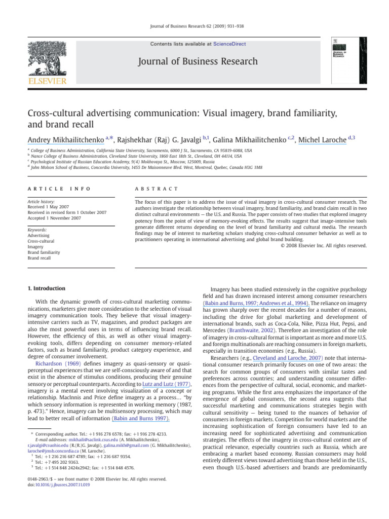 Cross-Cultural Advertising Imagery Insights | PDF | Factor Analysis | Brand