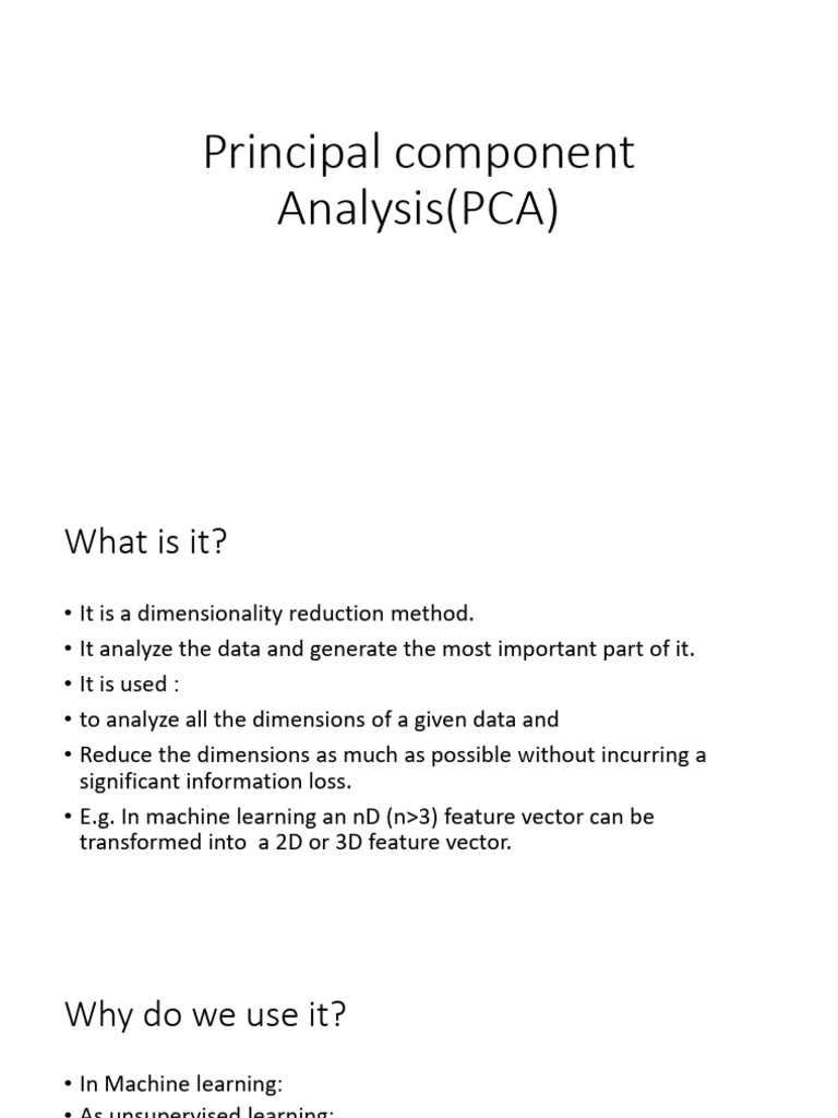 Principal Component Analysis (PCA) | PDF | Principal Component Analysis | Eigenvalues And ...