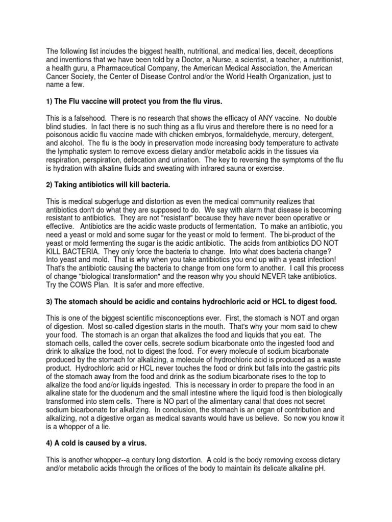 Health Deception - 16 Lies | Download Free PDF | Stomach | Digestion
