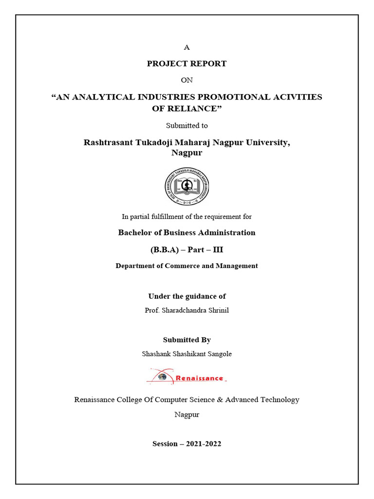 Shashank Project | PDF | Marketing | Retail