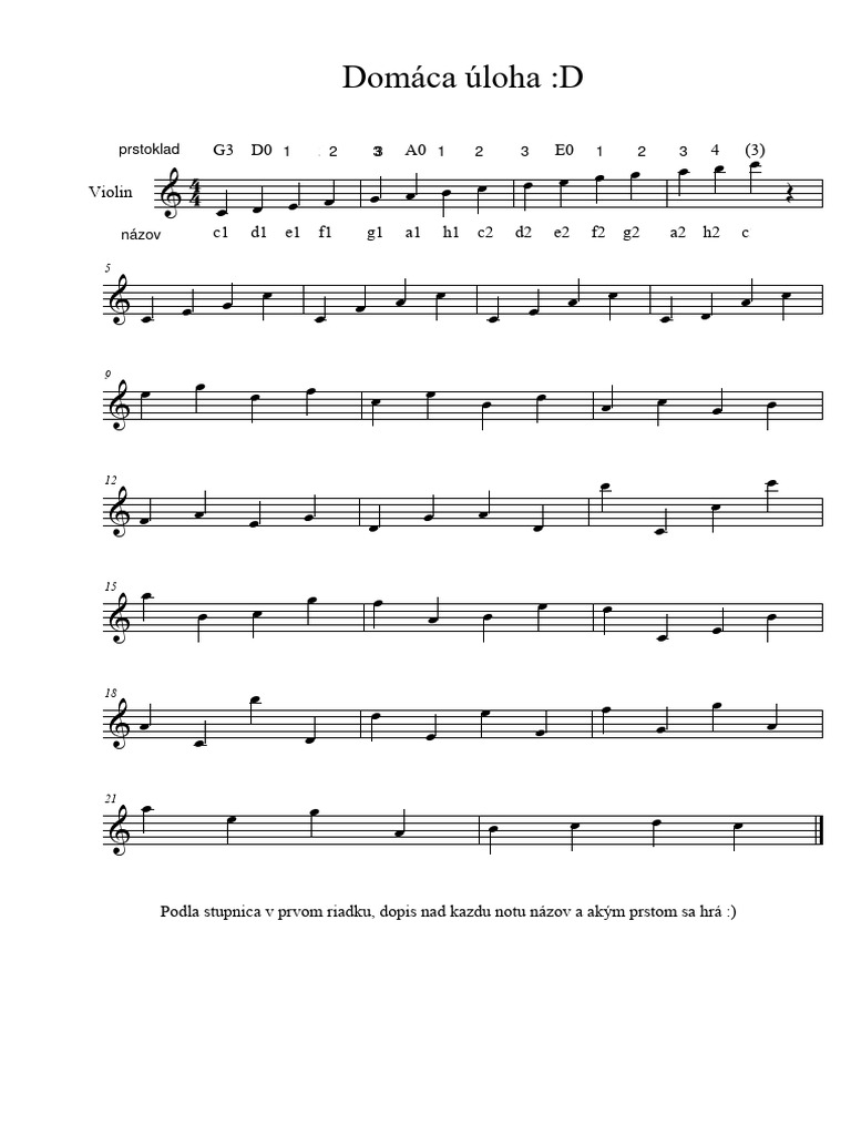 Noty Cvičenie | PDF