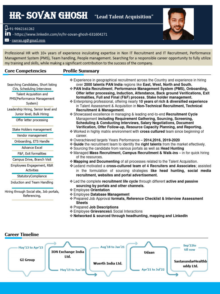 Sample Resume - HR Ta | PDF | Recruitment | Business
