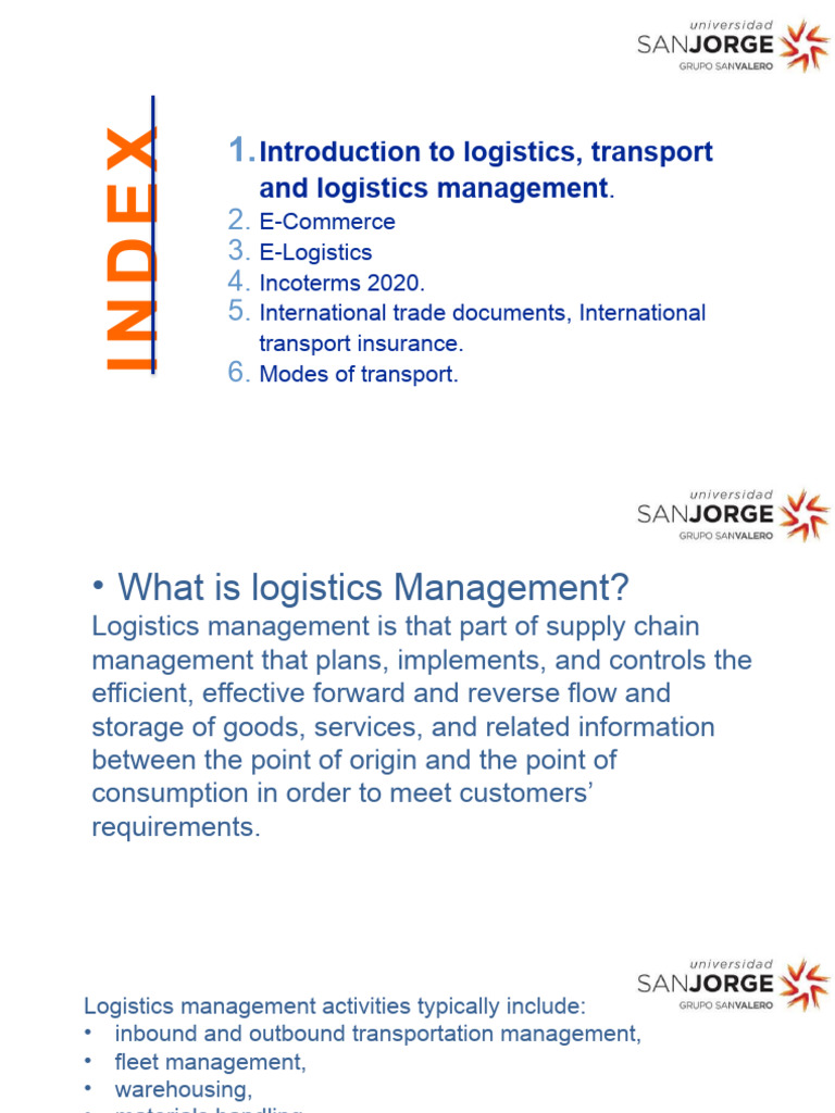1 Logistics Introduction | PDF | Logistics | Supply Chain Management