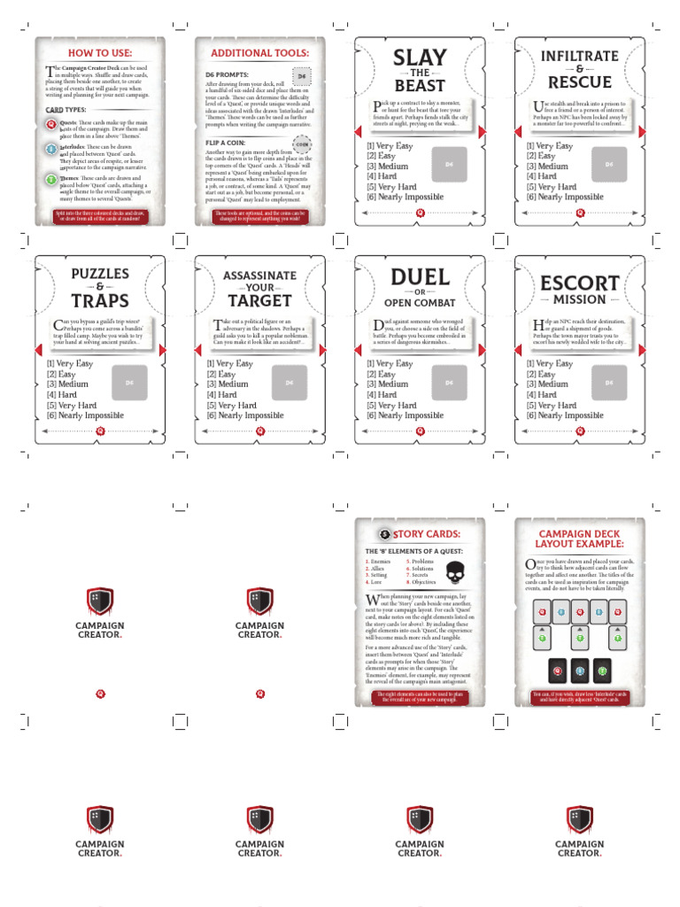 Campaign Creator A4 - Printer Friendly | PDF