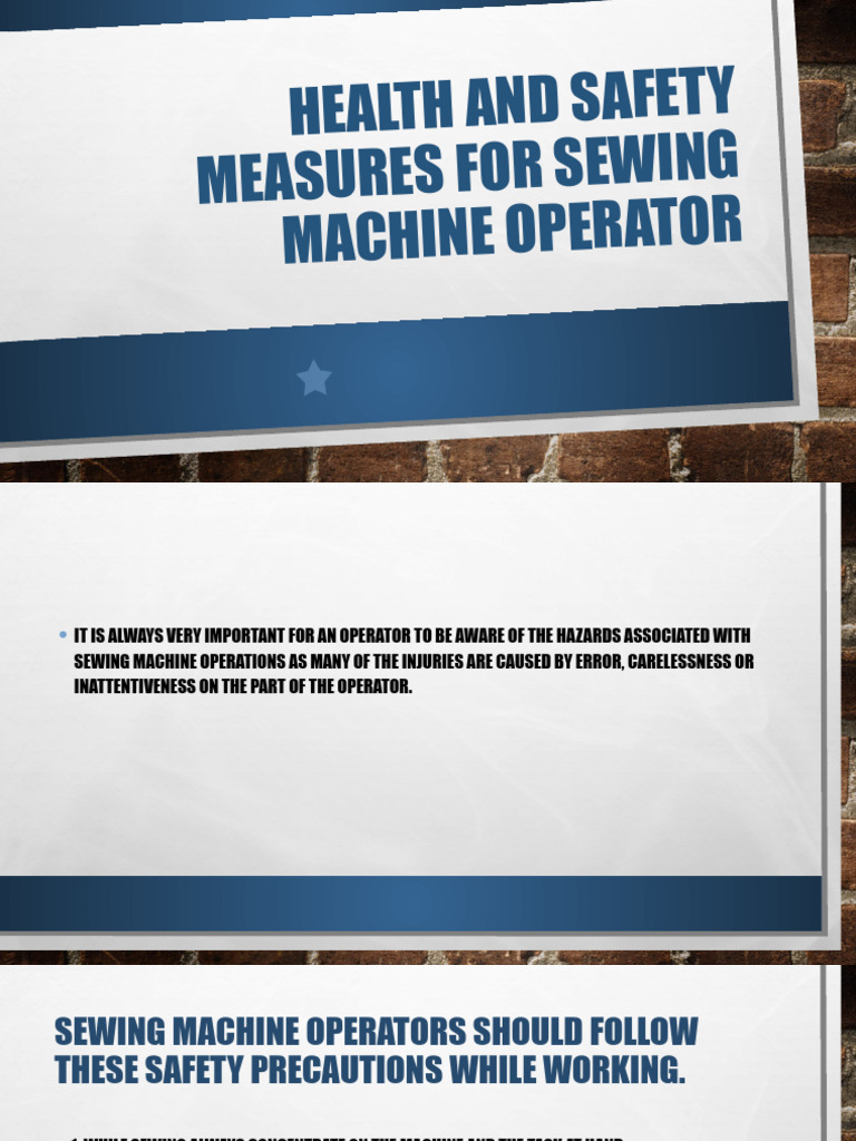 Health and Safety Measures For Sewing Machine Operator | PDF | Scissors ...