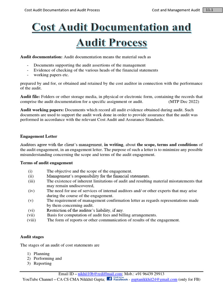 Audit Documentation | PDF | Audit | Internal Control