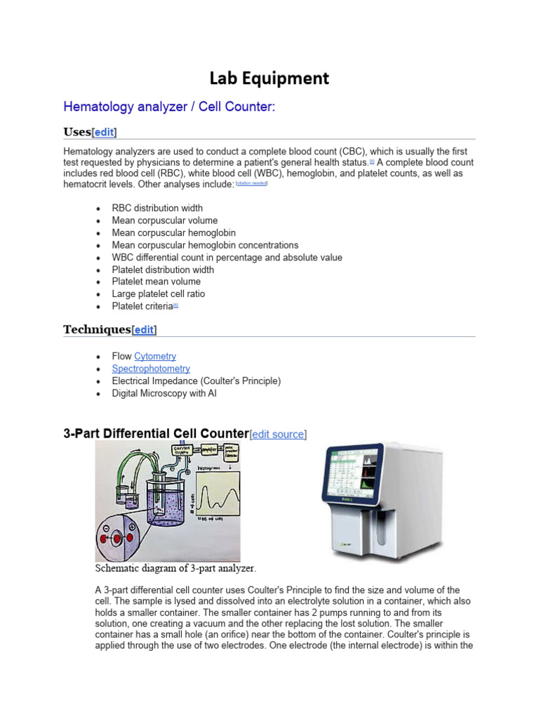 Lab Equipment | PDF | Blood | Tissue (Biology)
