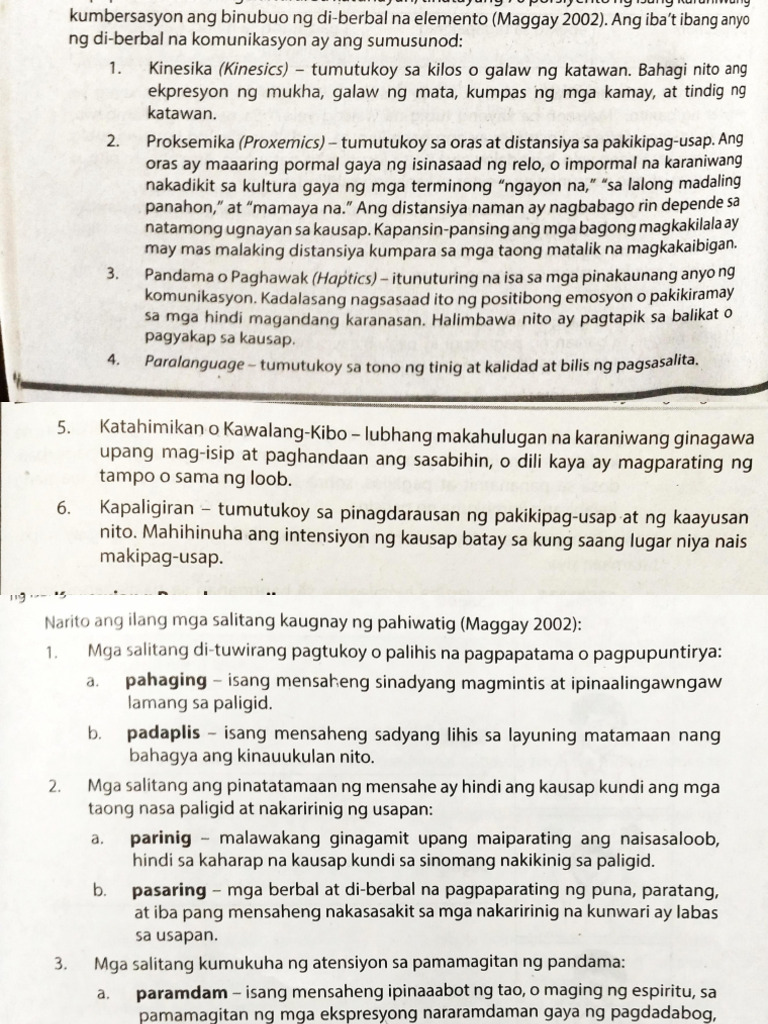 Ibat Ibang Anyo NG Di Berbal | PDF