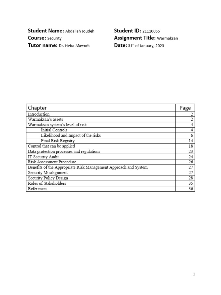 Security Final Assignment Pdf Denial Of Service Attack Information Security