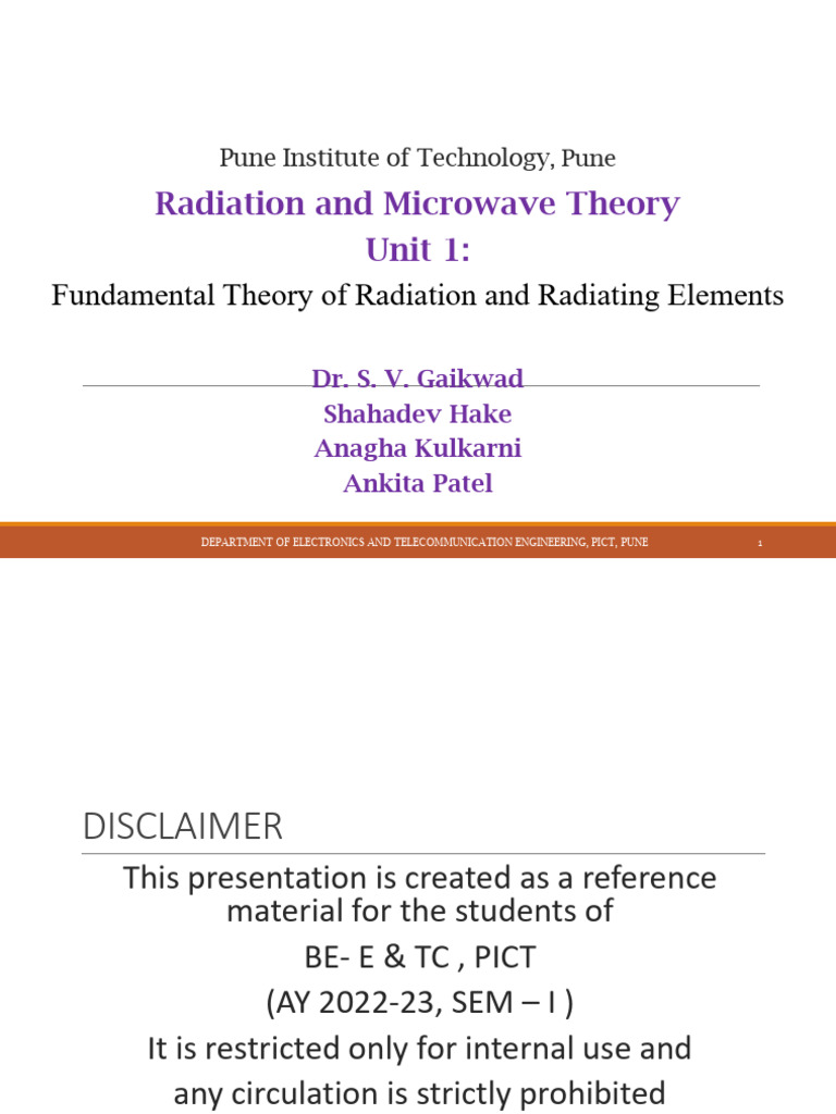 Fundamental Theory of Radiation and Radiating Elements | PDF | Antenna ...