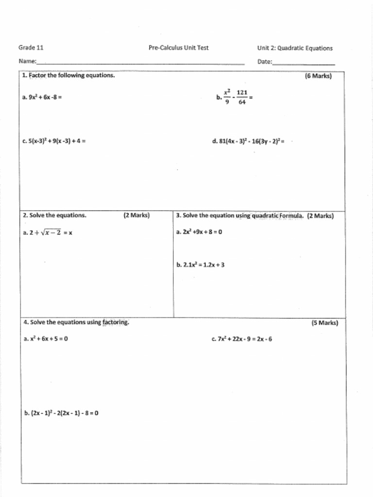 Grade 11 - Unit 2 Practice Test | PDF