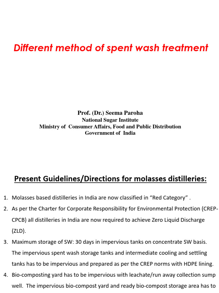 Spent Wash Treatment Methods Overview | PDF | Anaerobic Digestion ...