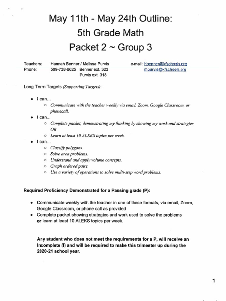 Grade 5 Group 3 Math May 11 - May 24 | PDF