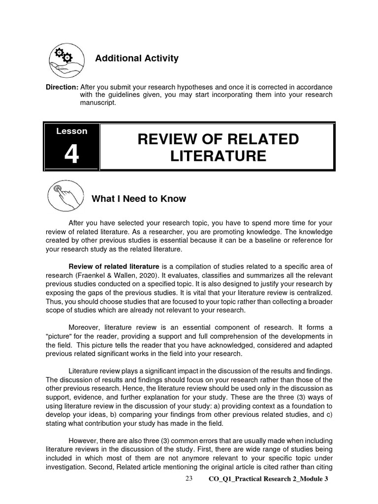PR2 Review of Related Literature Module | PDF | Methodology | Theory