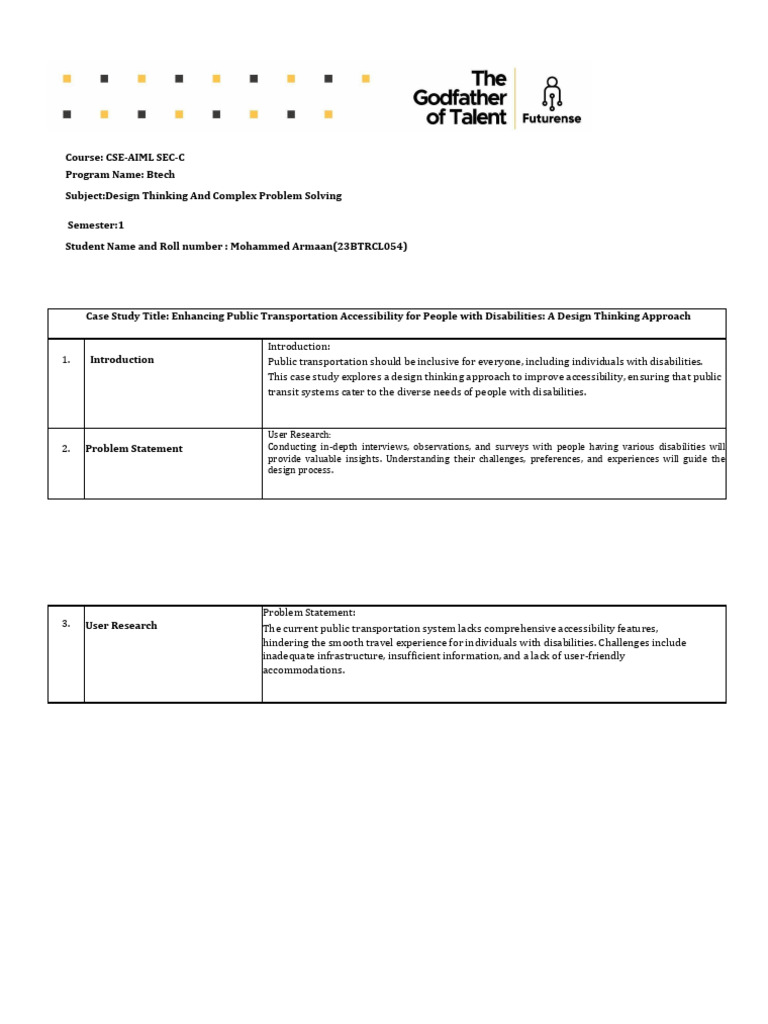 Case Study 9 Armaan. | PDF | Design Thinking | Accessibility
