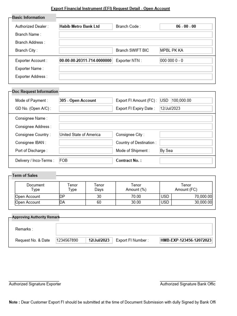 Fi New Format | PDF | Letter Of Credit | Consignee