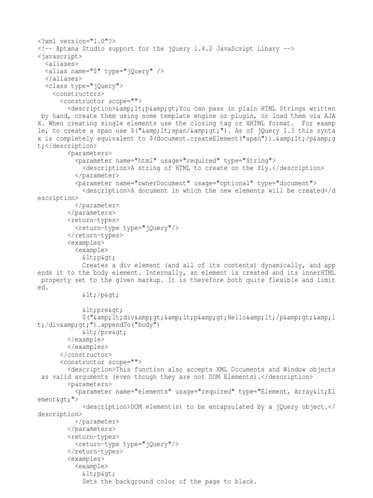 Jquery 1 4 2 Sdocml | PDF | J Query | Html Element