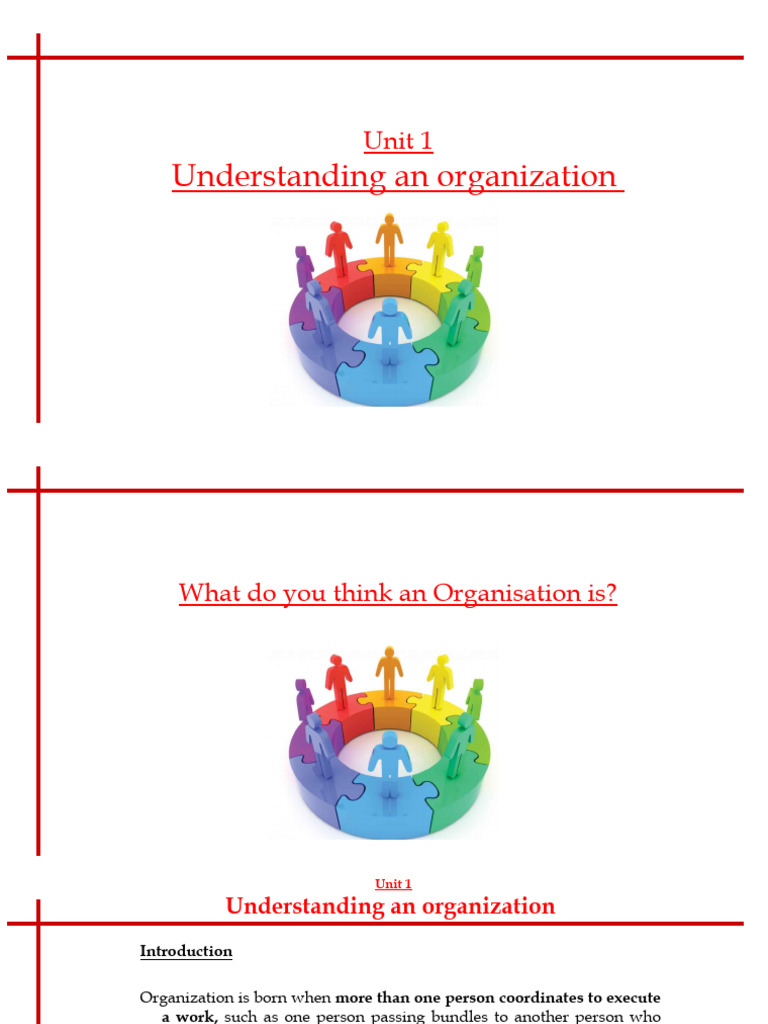 Unit 1 - Understanding An Organization | PDF | Goal | Strategic Management Unit 1 - Understanding An Organization | PDF | Goal | Strategic Management