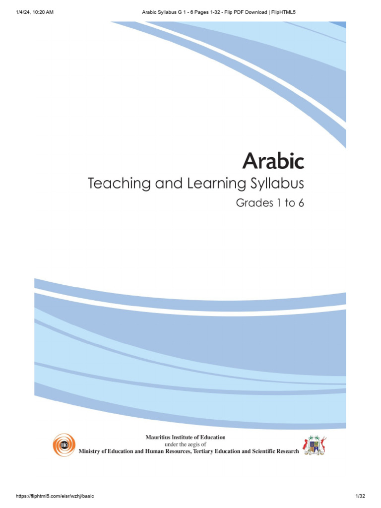 Arabic Syllabus G 1 - 6 Pages 1-32 - Flip PDF Download - FlipHTML5 | PDF