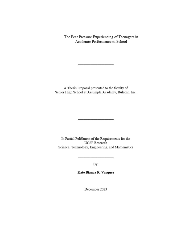 Research Template | PDF | Adolescence | Behavioural Sciences