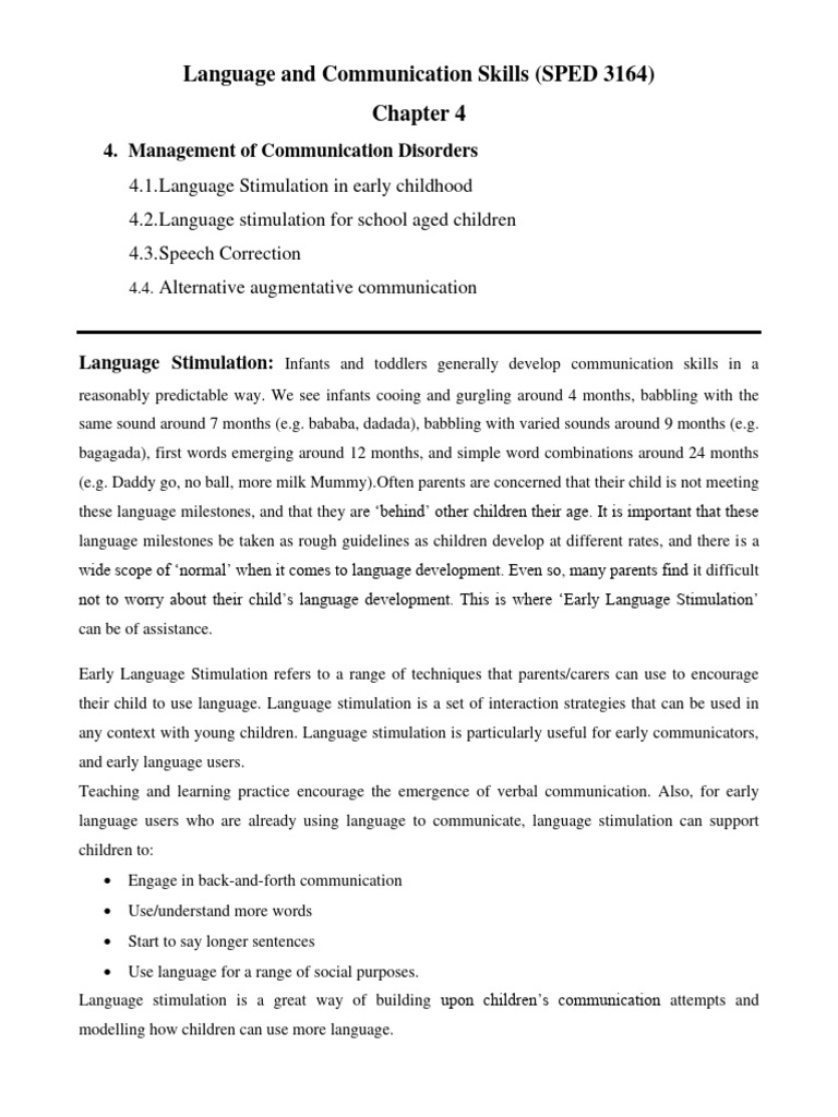 Chapter 4 Management of Communication Disorders | PDF | Learning | Communication
