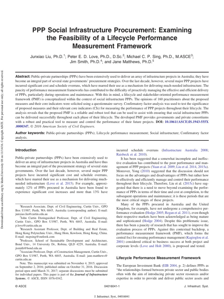 PPP Social Infrastructure Procurement: Examining The Feasibility of A ...