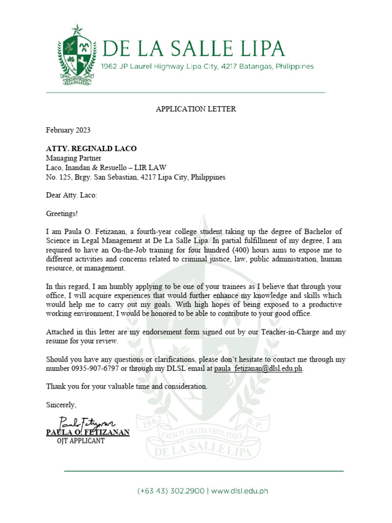 Ojt Application | PDF