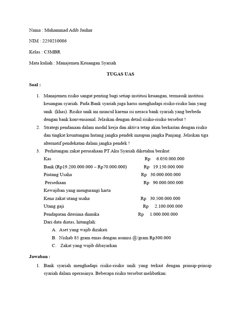 Tugas Uas Mks Adib Ganteng | PDF | Pengelolaan Keuangan & Uang