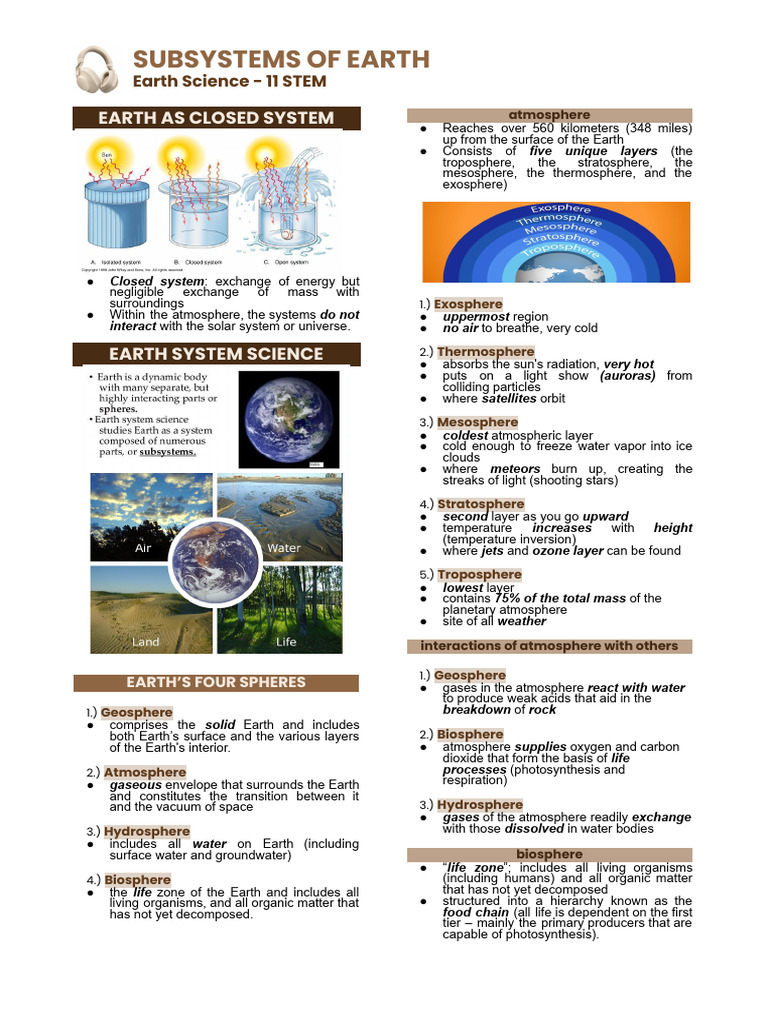 L3 - Subsystems of Earth | PDF | Atmosphere Of Earth | Atmosphere