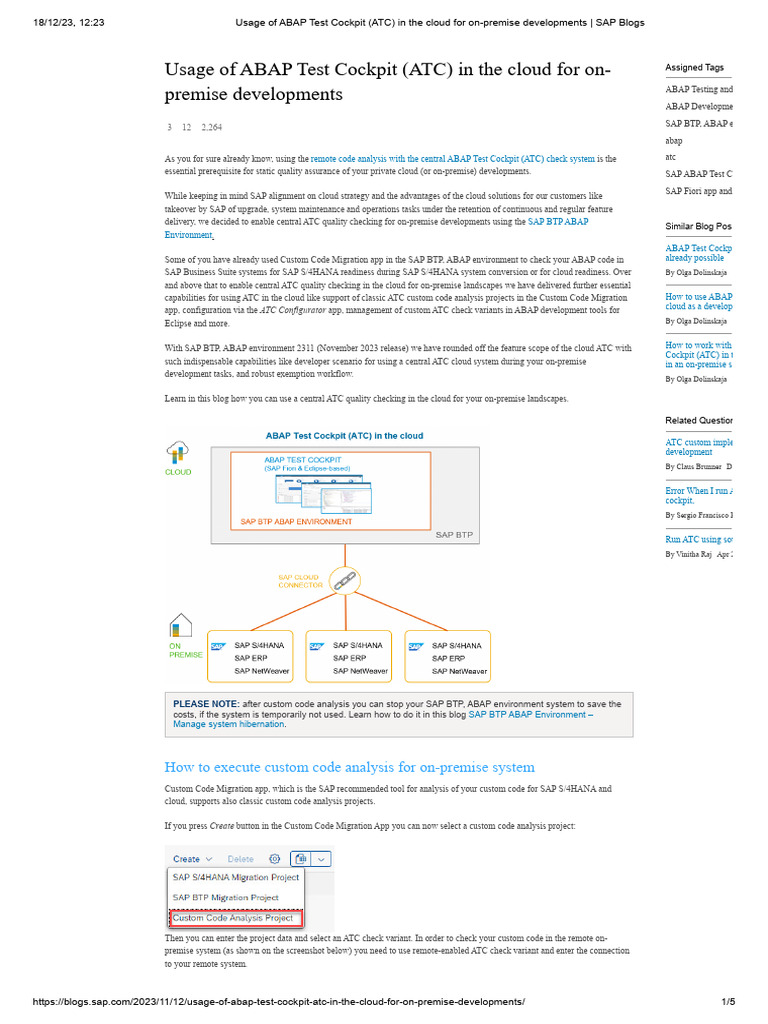 Cloud-Based ABAP Test Cockpit Usage | PDF | Cloud Computing | Computer ...