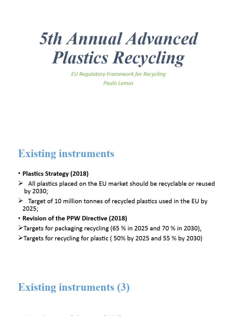 EU Plastics Recycling Regulations Overview | PDF | Recycling ...
