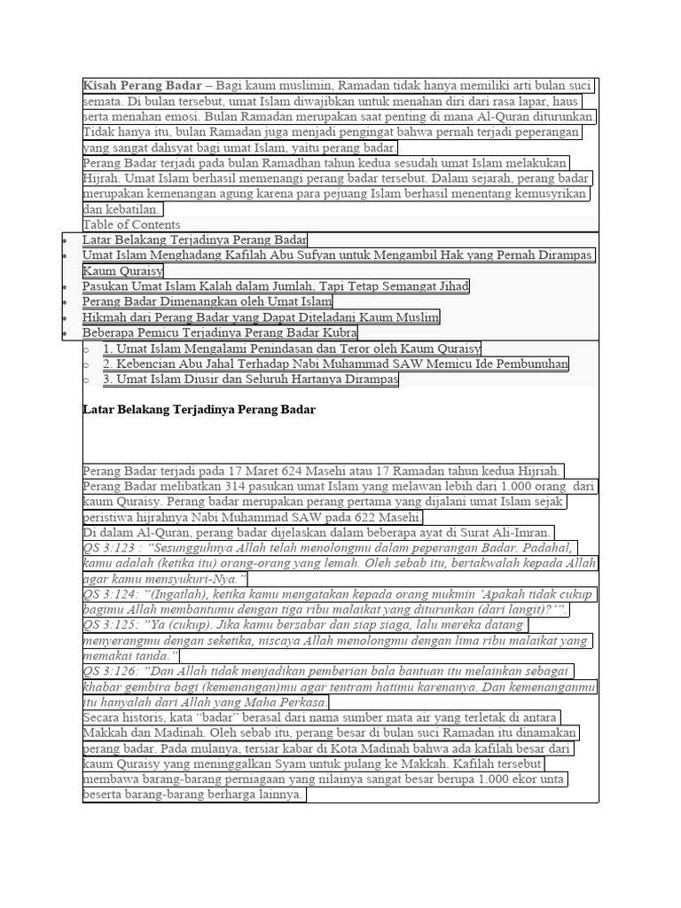 Kisah Perang Badar | PDF | Agama & Spiritualitas