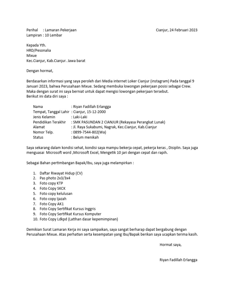 Lamaran Kerja Crew di Mixue | PDF | Karier & Perkembangan