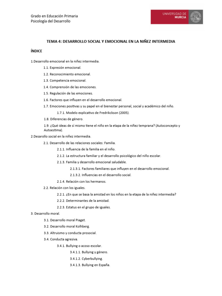 Tema 4 Psicología Del Desarrollo | PDF | Las emociones ...