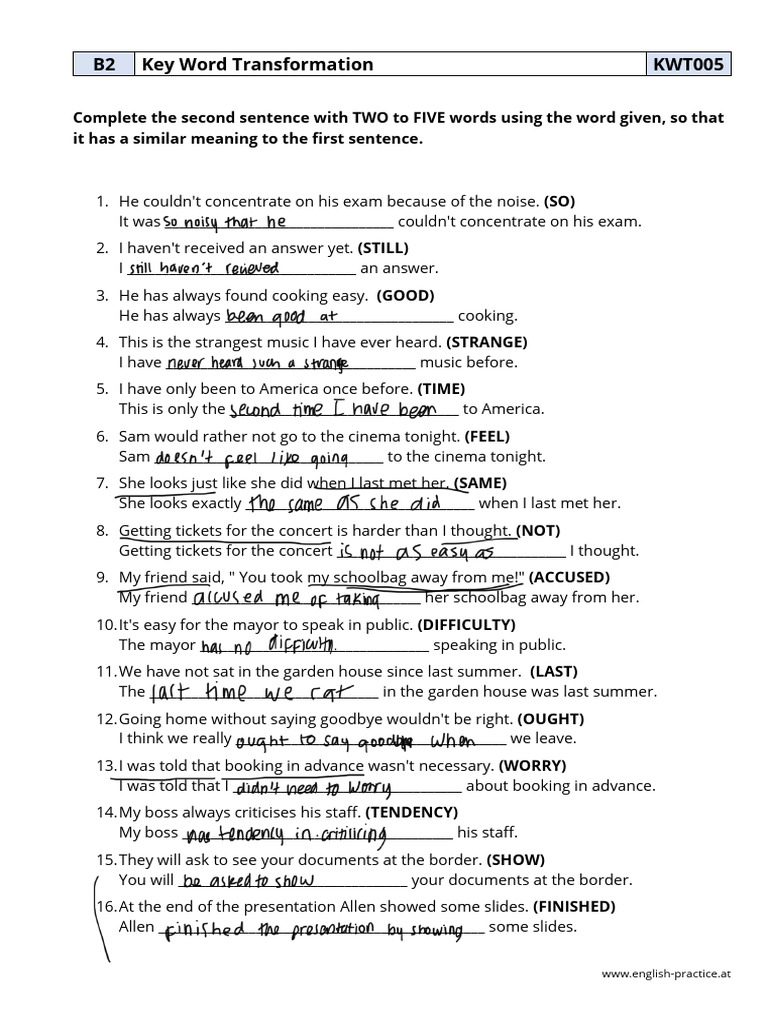 kwt005 Key Word Transformation | PDF