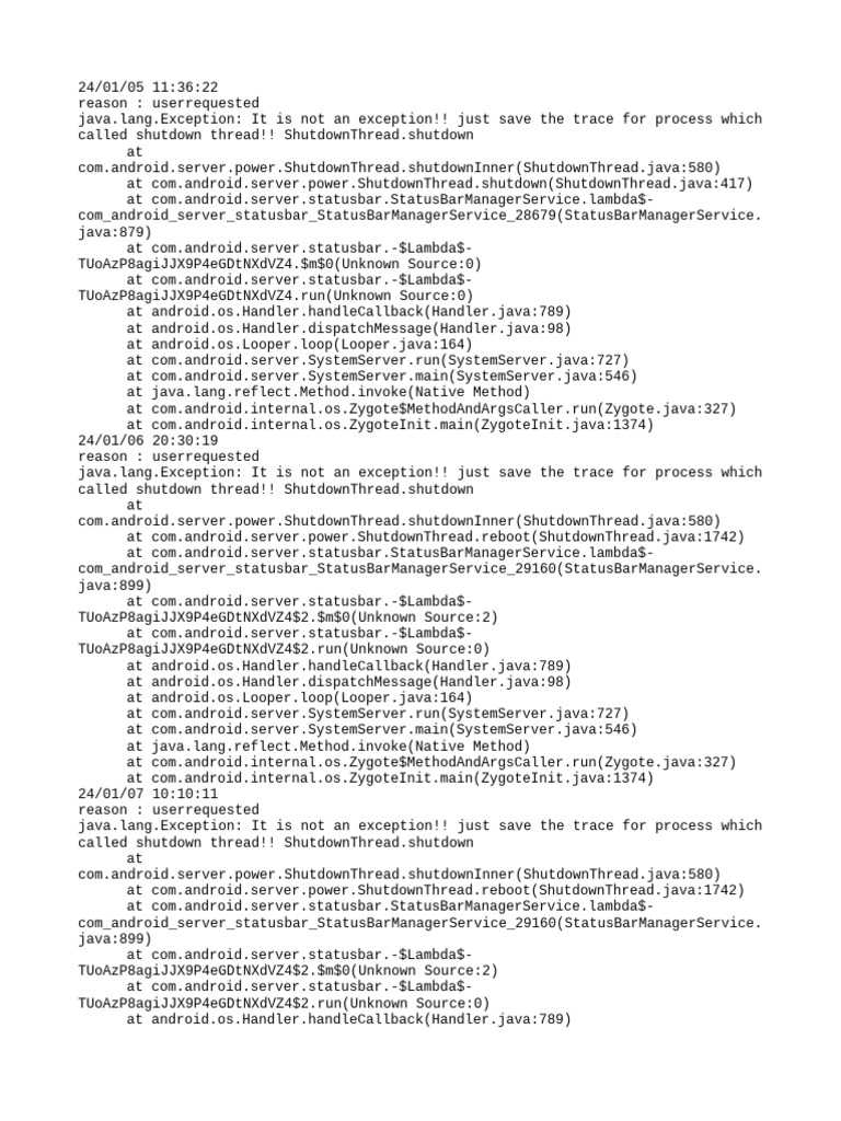 Power Off Reset Reason | PDF | Java (Programming Language) | Object (Computer Science)