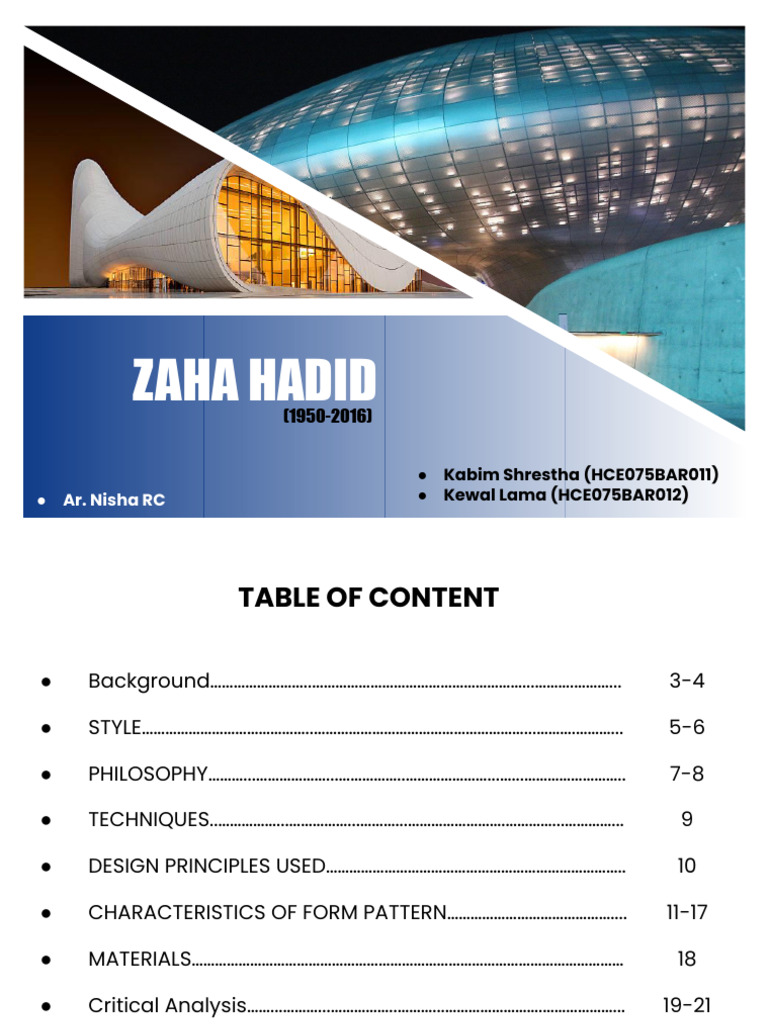 Zaha Hadid | PDF | Fiberglass | Building Engineering