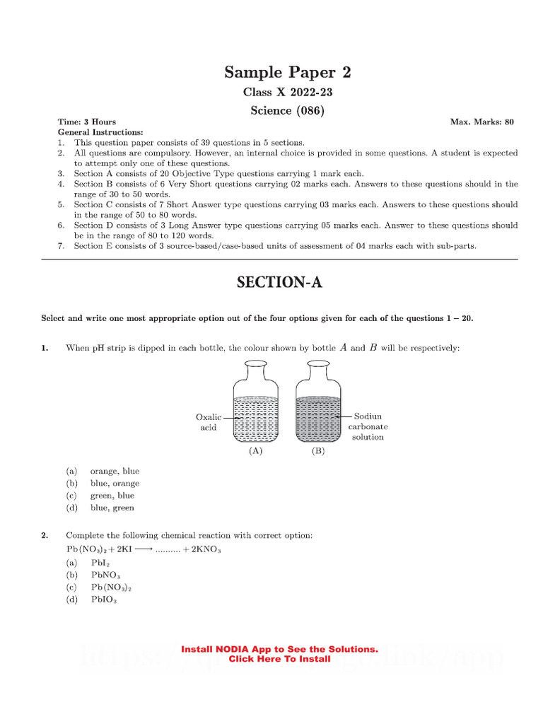 Science - Set 2 | PDF