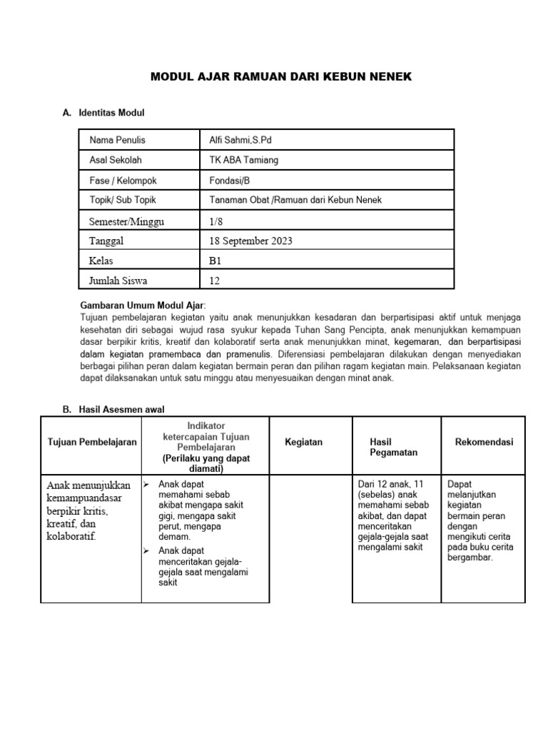 Contoh Tugas Modul Tanaman Obat | PDF | Pengembangan Diri | Kesehatan Holistik