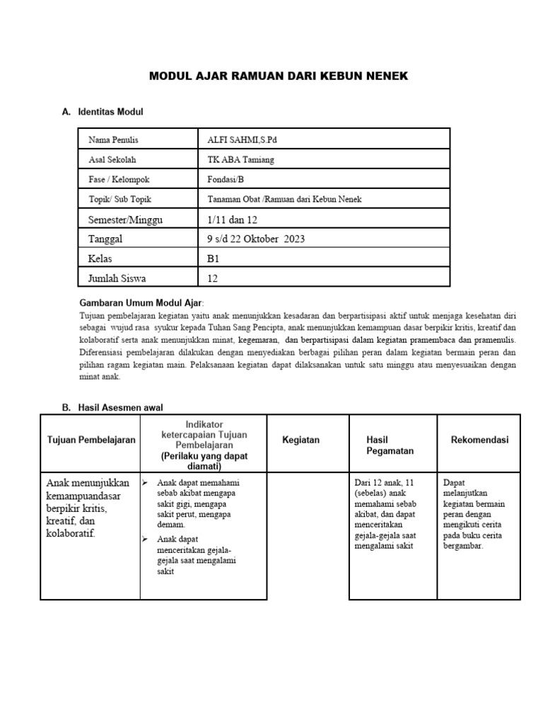 Modul Ajar Minggu 11 Dan 12 | PDF