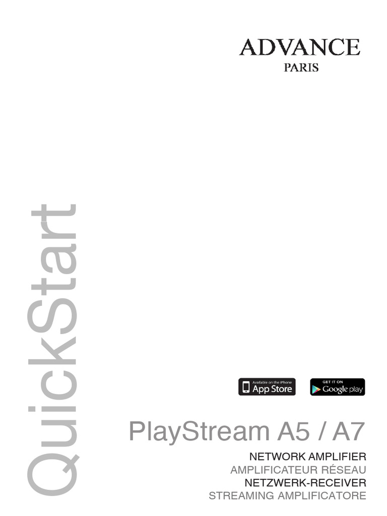 PlayStream A5 A7 QuickStart FR en de It 1 | PDF