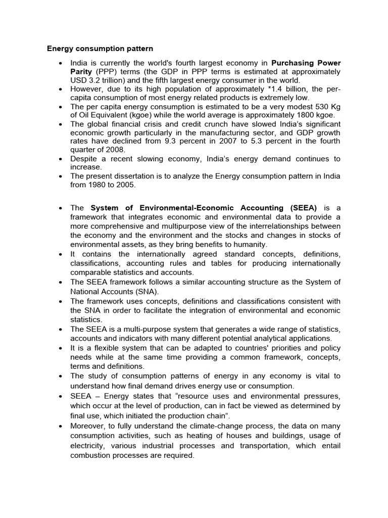 Energy Consumption Pattern | PDF | Energy Development | Low Carbon Economy